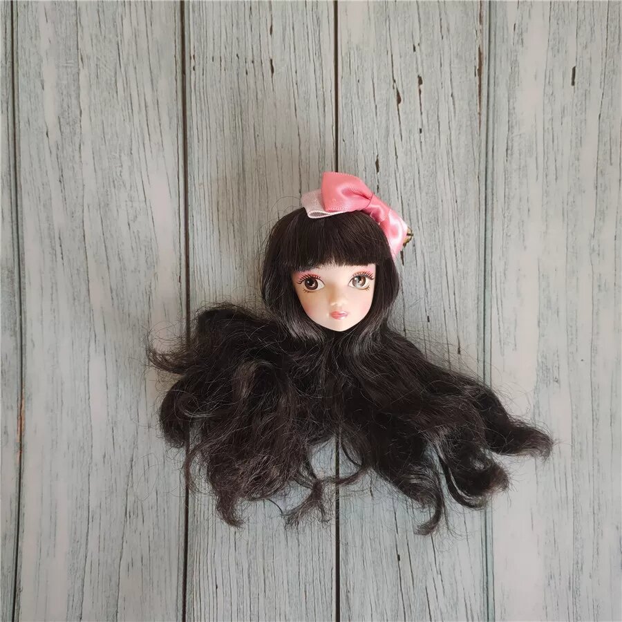 Деревянная голова куклы BJD для макияжа DIY и художественного обучения, размер менее 30 см, модель 3781