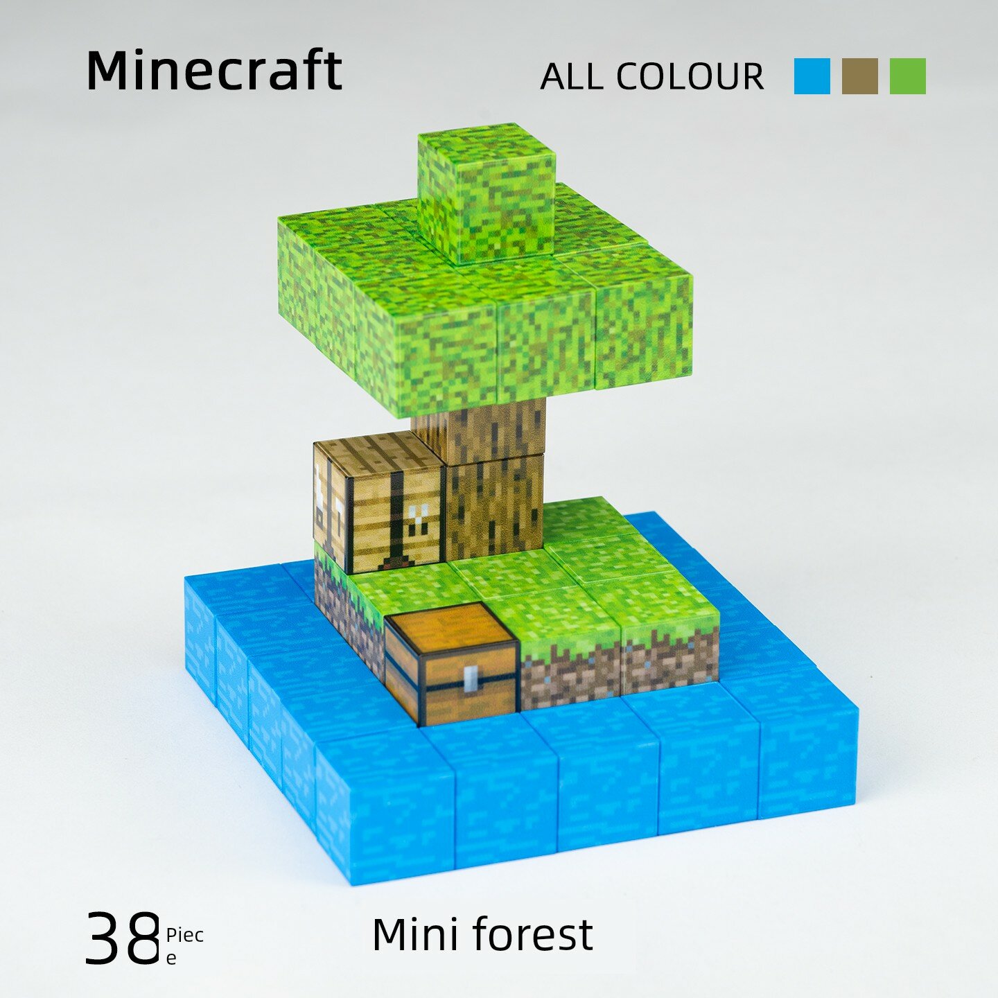 Набор магнитных блоков Minecraft Mini Island, 38 штук - игрушка Mini World для побережья