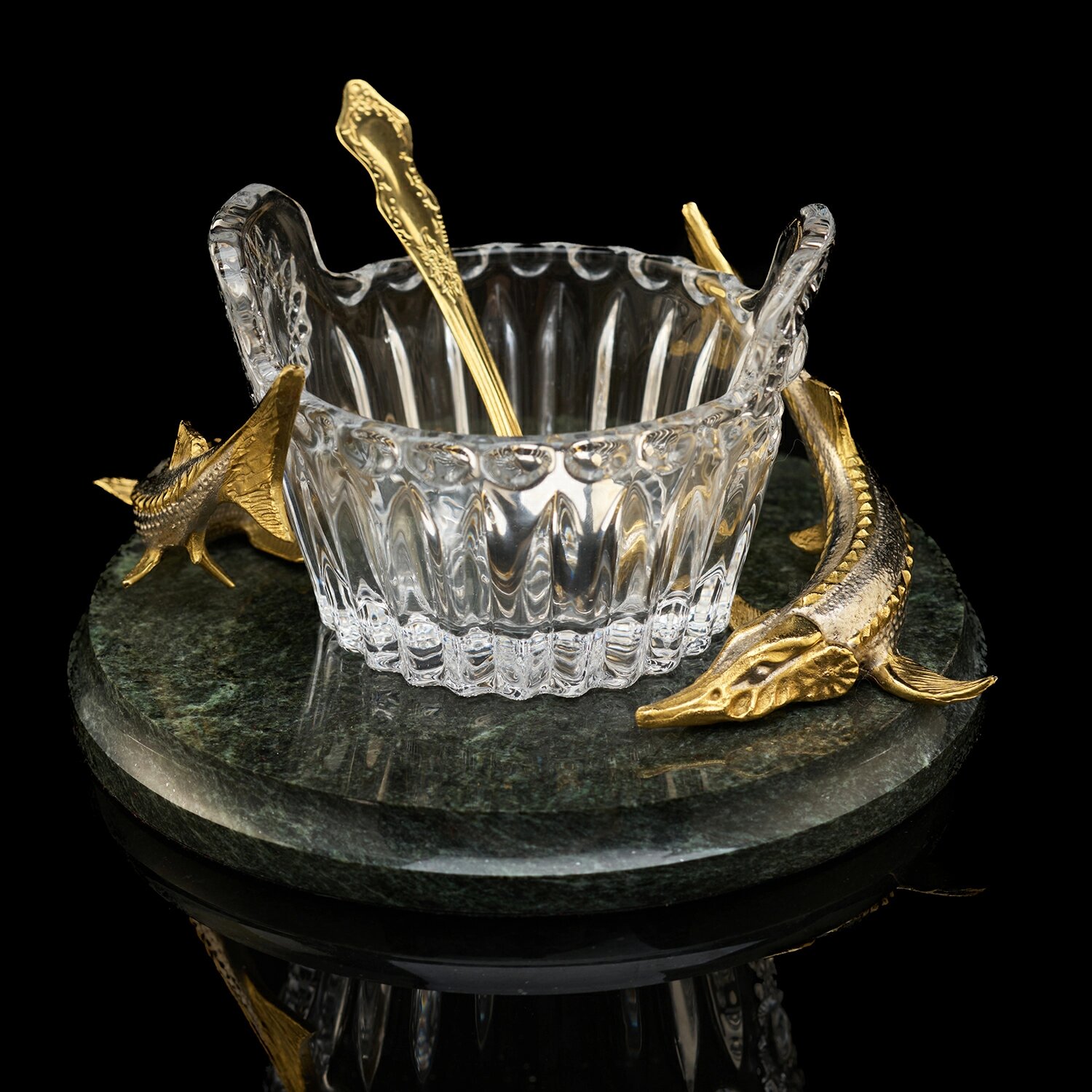 0066383 Златоуст Икорница "Осетр" , змеевик NAW-ISP