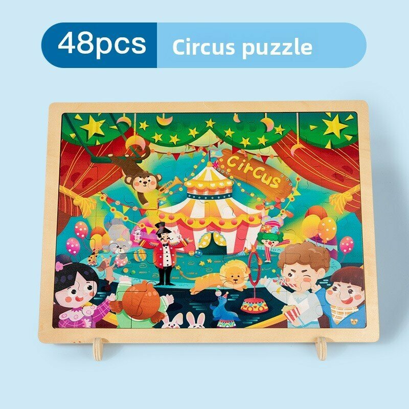Деревянная головоломка ферма сценка для детей обучение и развлечение цирк