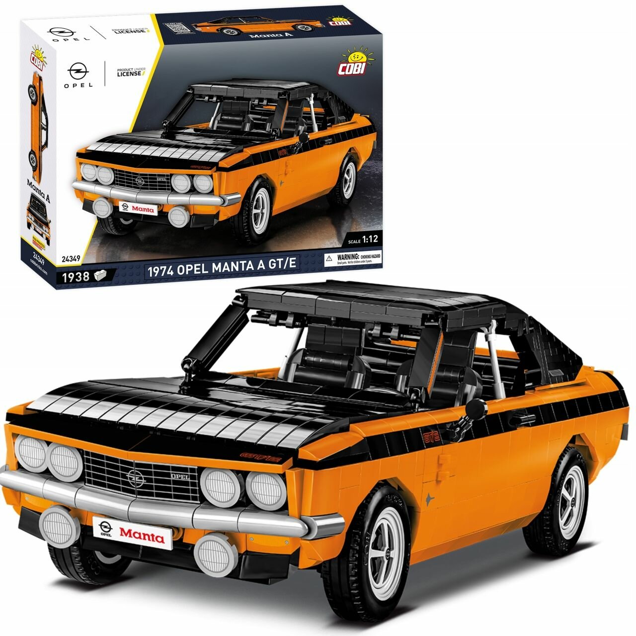 Конструктор Cobi Cars scale 1:12 - OPEL MANTA A GT/E, 1938 эл. - 24349
