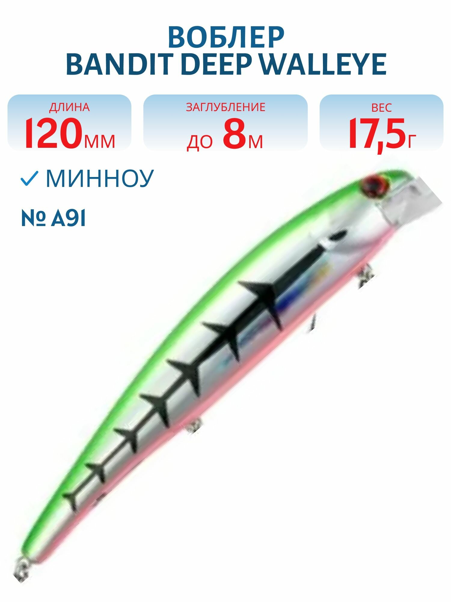 Воблер BANDIT DEEP WALLEYE A91
