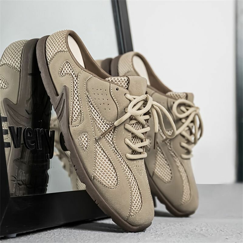 JYL Мужские кеды Для летних прогулок Дышащие Мягкая подошва Сетка/Khaki