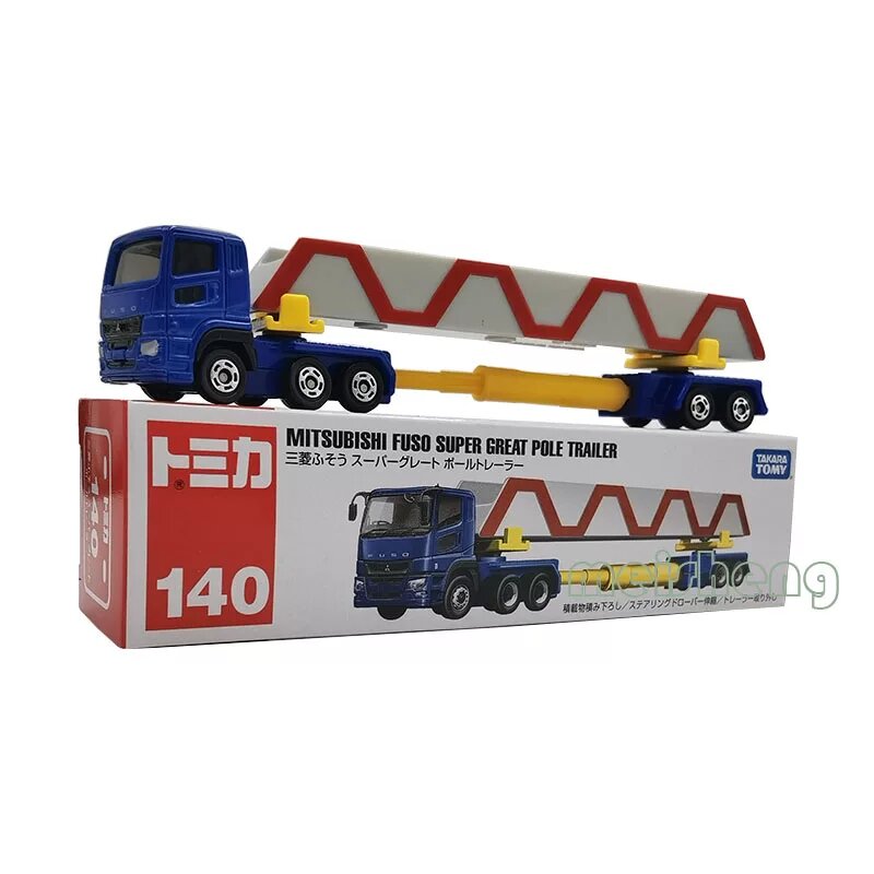 TOMICA 140 Mitsubishi Тяжелый транспортный грузовик Алюминиевая модель с кованым покрытием Коллекционная шкала 1:64