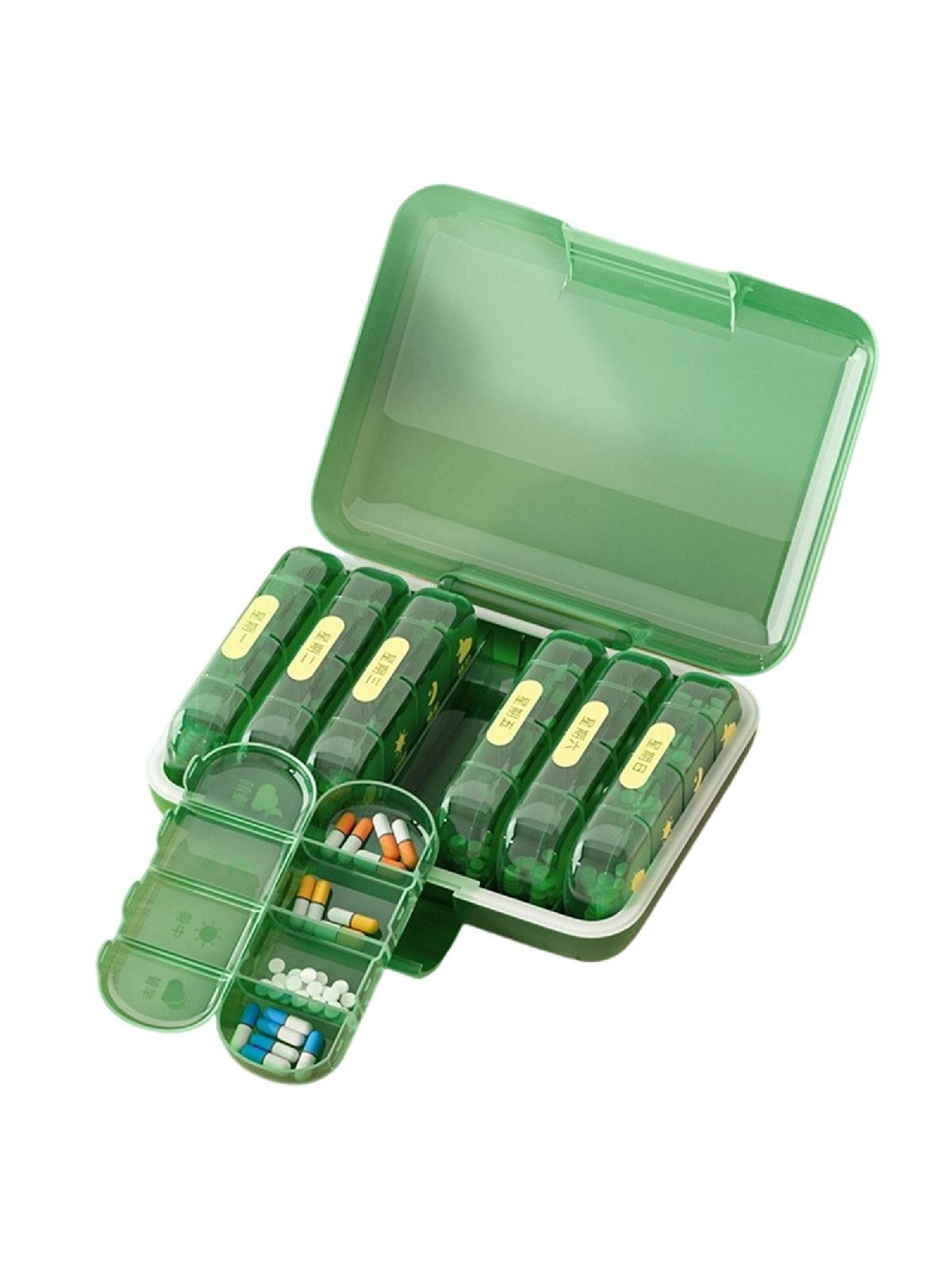Child Safe Vitamin Dispenser Medication Box With Food Grade PP Build Holder