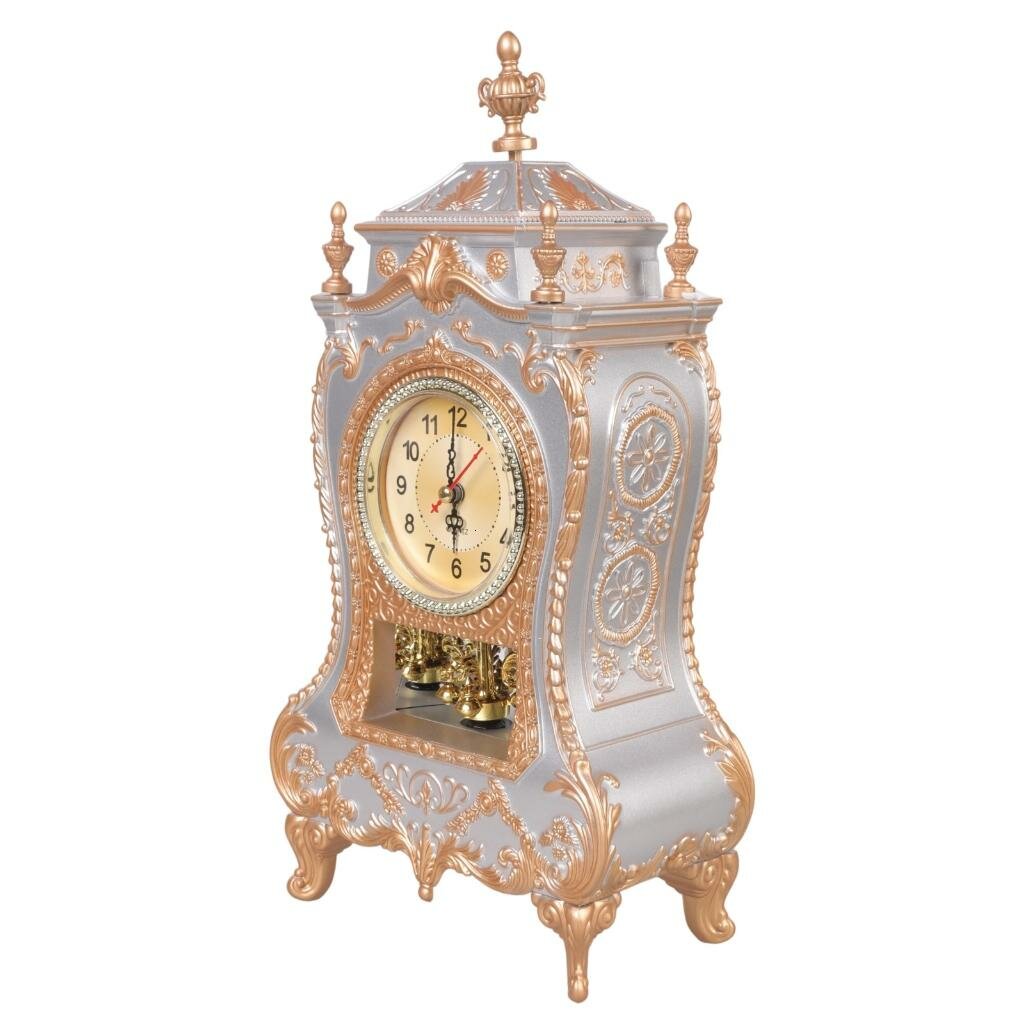 Винтажные настольные часы с колокольчиками и маятником, Белый