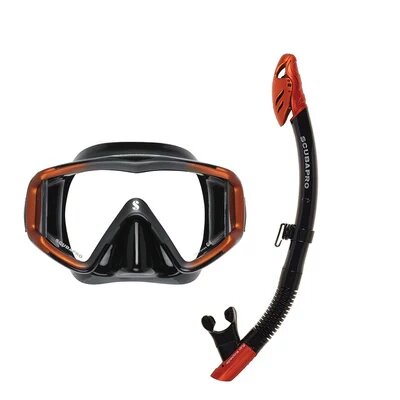 Scubapro CRYSTAL VU Комплект маска и полный сухой ластик - черно-оранжевый для дайвинга