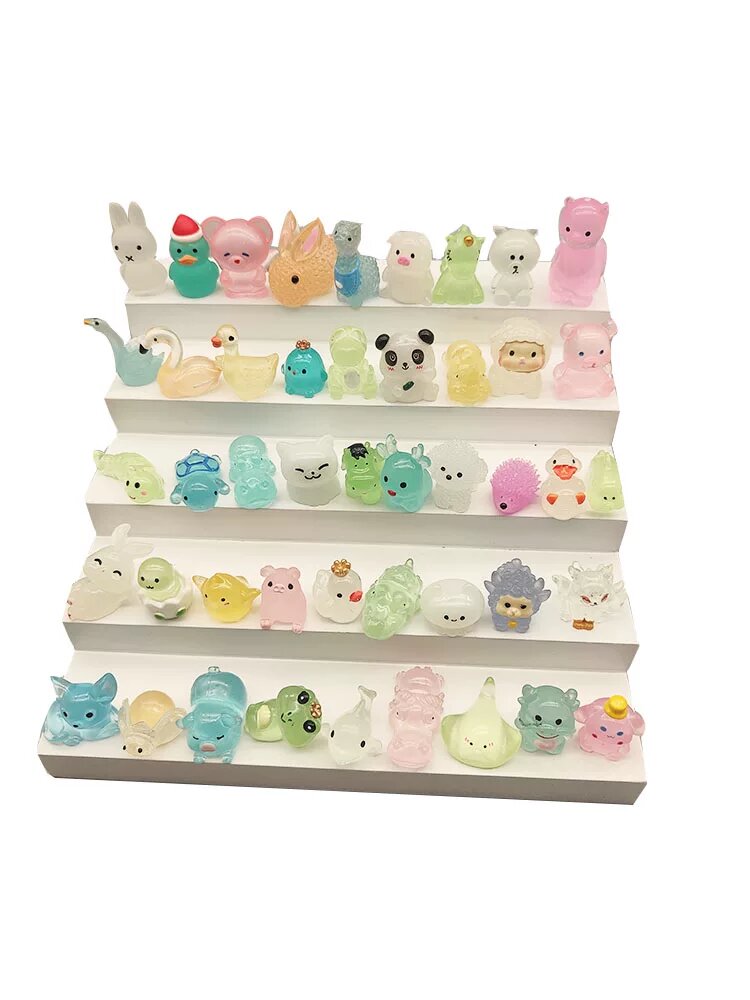 Ночная светящаяся мини-серьга с животными в открытой упаковке - 60 уникальных фигурок с подзарядкой для детей