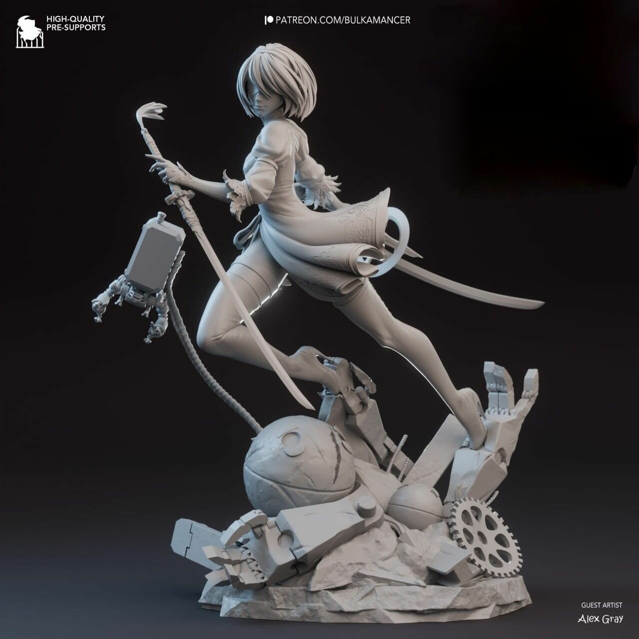 YoRHa 2B NieR фигурка под покраску (1:8) 219 мм