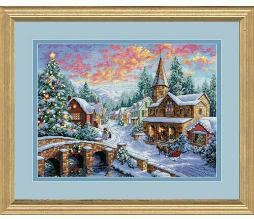 Вышивка крестиком DIMENSIONS Holiday Village, набор для вышивания, 41×30 см, зимняя тематика