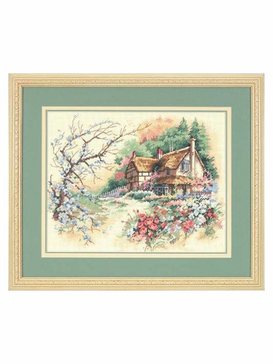 Набор для вышивки крестом Amishop "Загородный коттедж", 14CT Aida, 363x290 мм, 196 x 149 стежков, 30 цветов