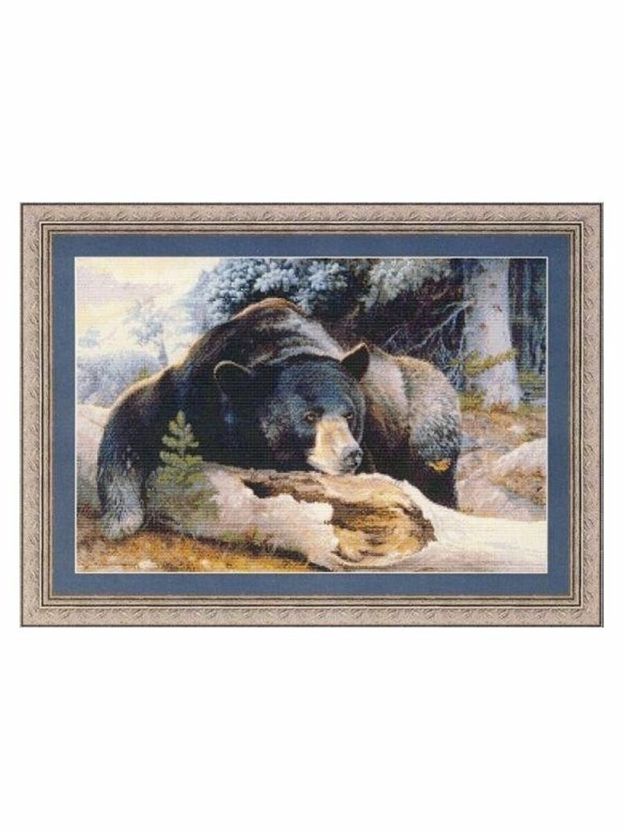 Набор для вышивки крестиком Amishop " 97173 Black Bear Country ", 14 CT, 38 цветов, 53 x36 см, 294 x 196 стежков