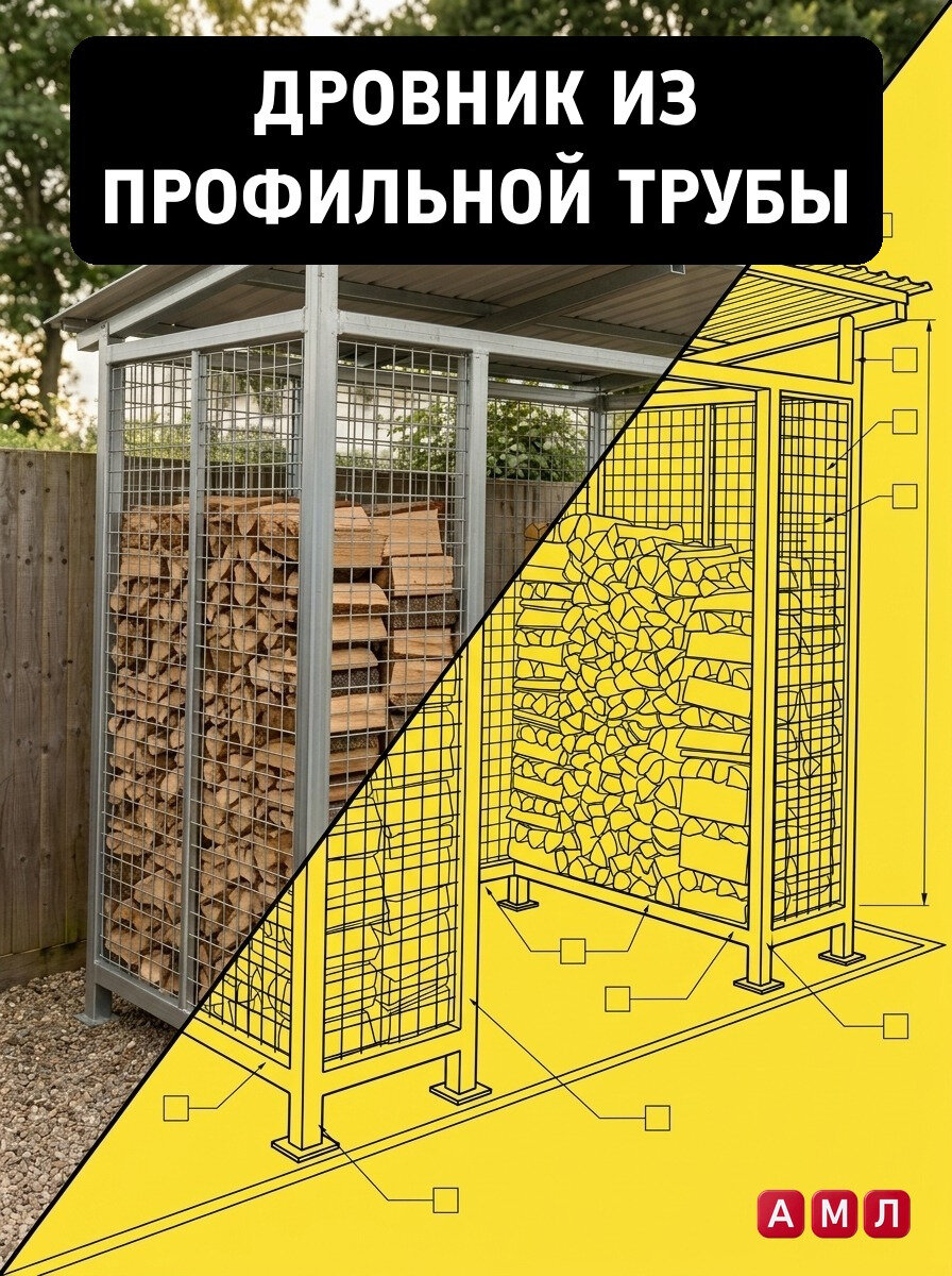 Проект чертеж дровник из профильной трубы своими руками дровница - скачать и распечатать чертежи с размерами, пошаговая и поэтапная схема сборки