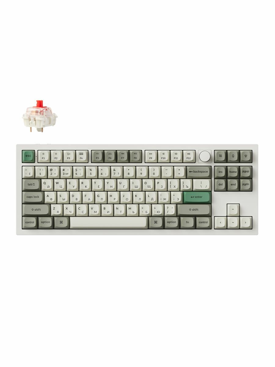 Беспроводная механическая клавиатура Keychron Q3 Max (80%) цвет Sheel White, Английская раскладка, RGB, Hot Swap, кейкапы без подсветки, тактильные переключатели (Gateron Jupiter Red)