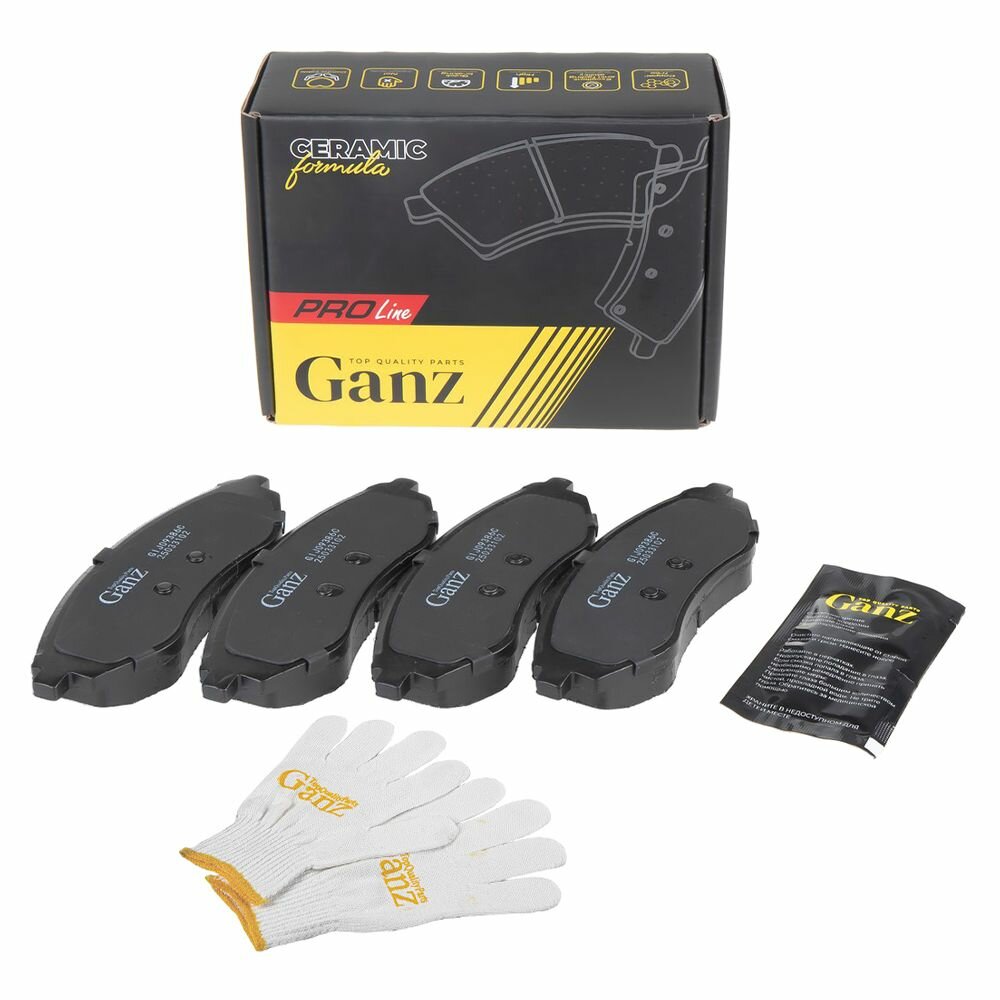 GANZ Колодки тормозные передние PRO-Line Ceramic для CHEVROLET AVEO 06->/KALOS 02- GIJ09386C