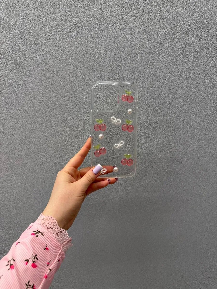 Чехол на Iphone 15 Pro Max , прозрачный , с добавлением фигурок . — фото 1