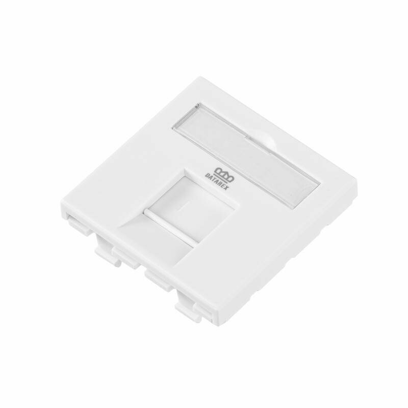 Адаптер 45х45мм для модуля Keystone 1 порт шторка бел. Datarex DR-513000