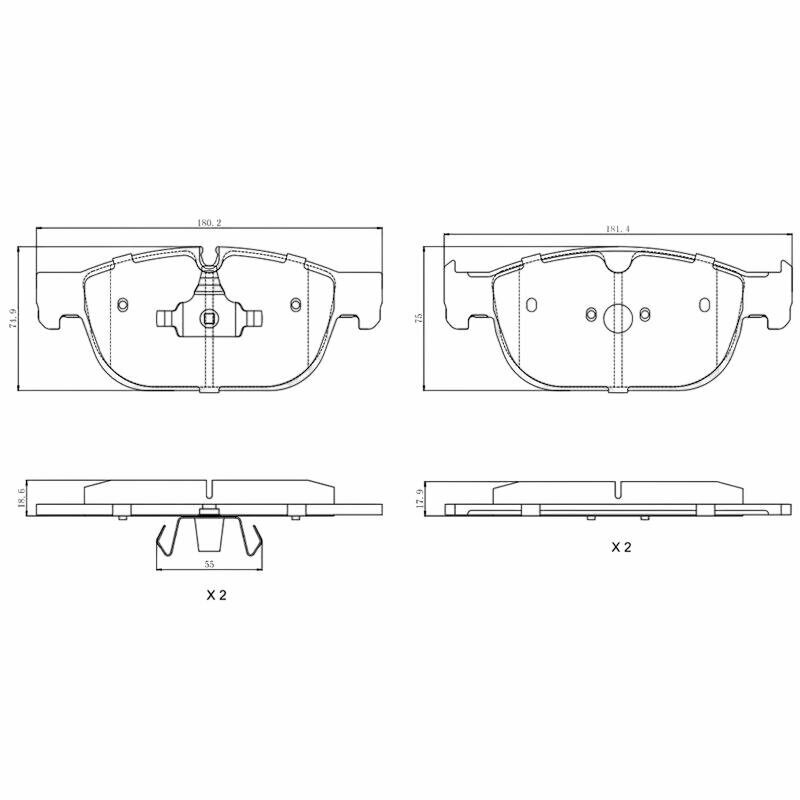 Колодки тормозные спереди SAT ST-28-0232 Volvo S60 18- / XC60 17-22