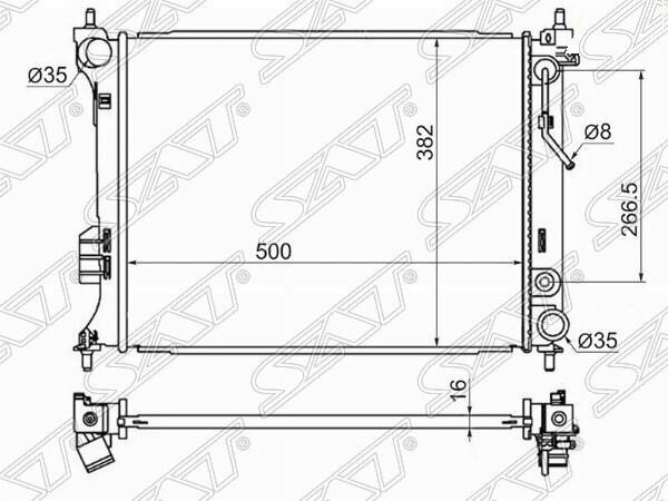 Радиатор Hyundai i20 08-14 / SAT HY0003-I20 Kia Venga 10-17