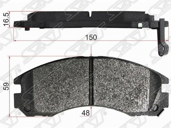 Колодки тормозные спереди SAT ST-4605A717 Mitsubishi L200 86-06 / Outlander 02-22