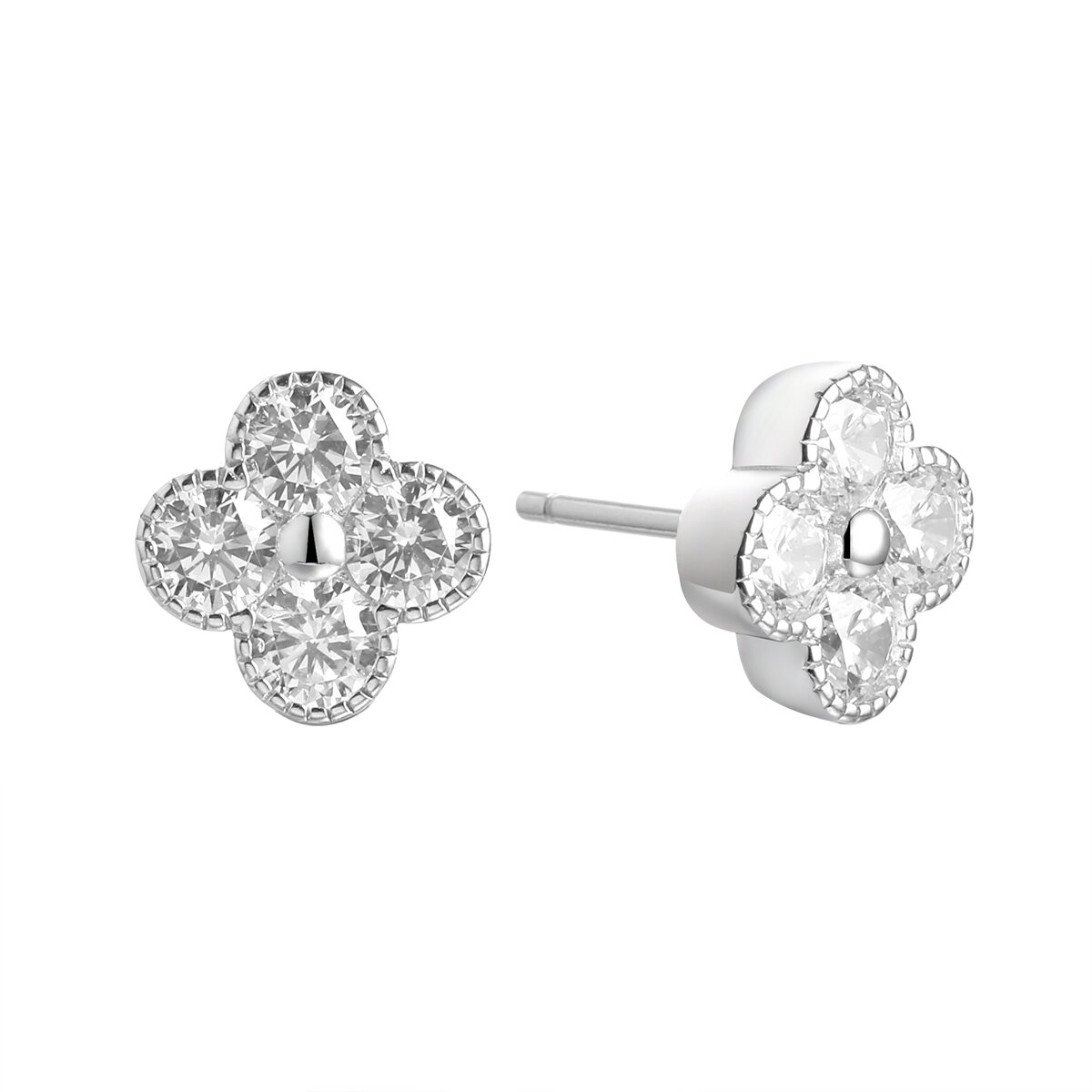 Серьги, серебро, 925 проба, фианит