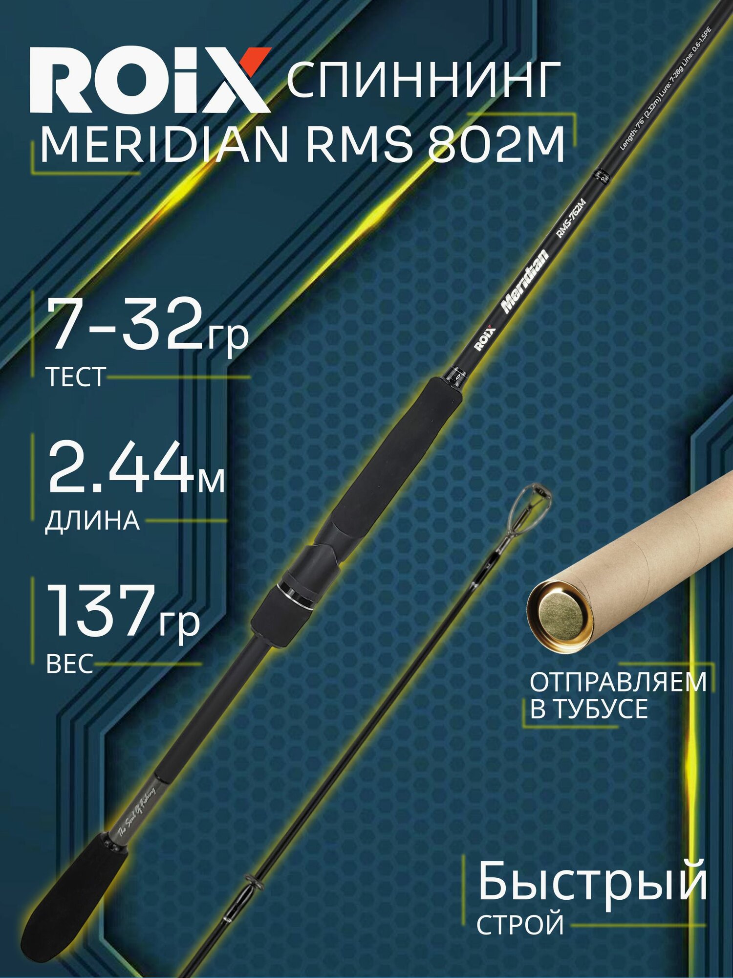 Спиннинг Roix MERIDIAN RMS 802M 2.44м 7-32гр