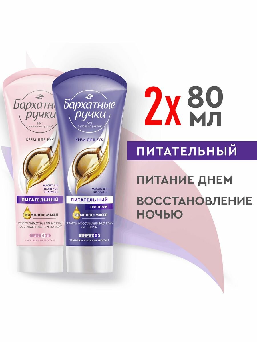 Бархатные Ручки Крем для рук Питательный дневной и ночной набор 2 шт