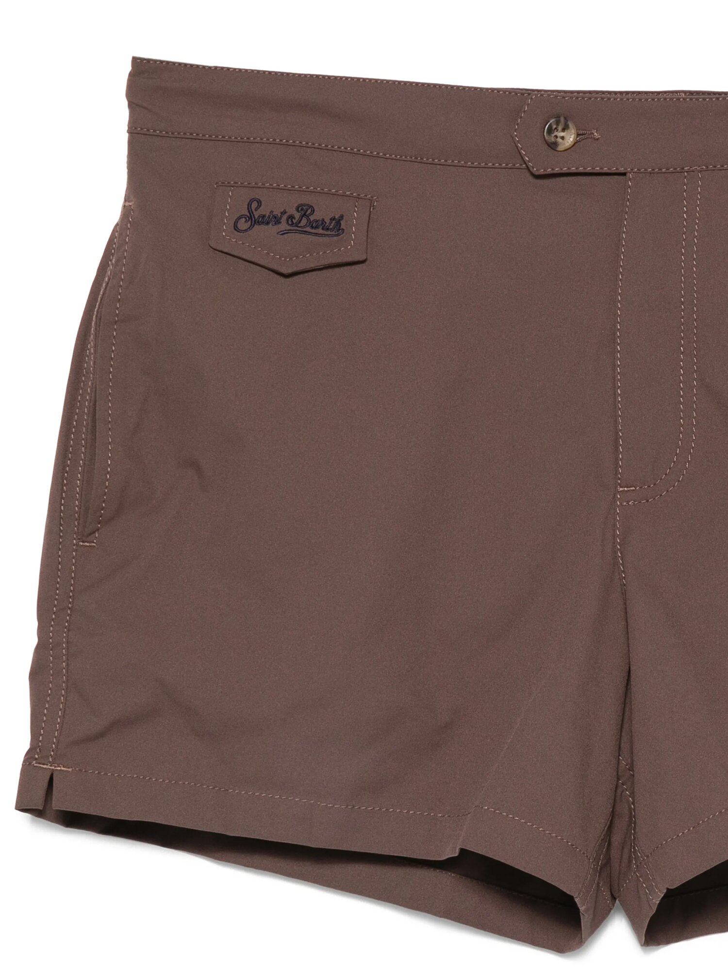Шорты для плавания MC2 Saint Barth Harrys logo-patch swim shorts, размер 52, коричневый — фото 1