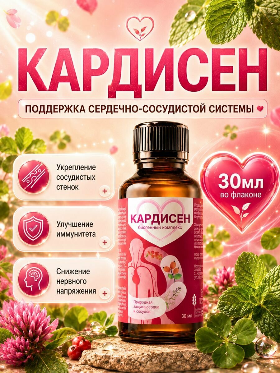 Средство для сердечно-сосудистой системы "Кардисен", флакон 30 мл