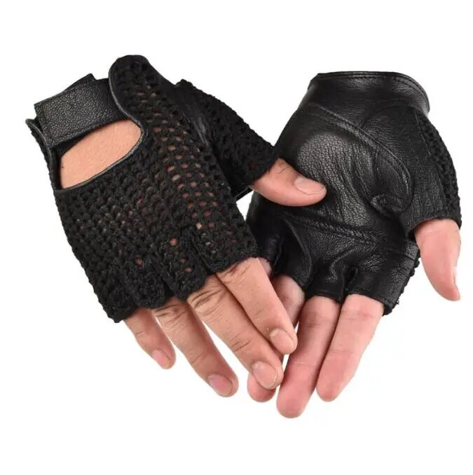 Черные тактические перчатки из кожи, Color: 2