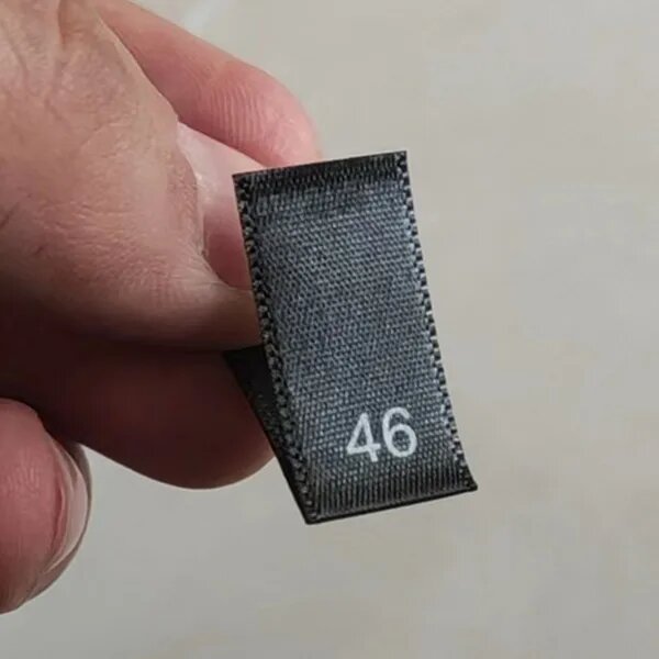Этикетки для одежды черные сатиновые размер 34-62 number 46