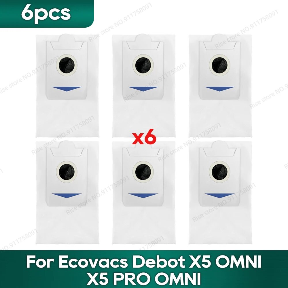 6 шт. мешков для Ecovacs Deobot X5 OMNI/X5 PRO OMNI, Белый, Set 13