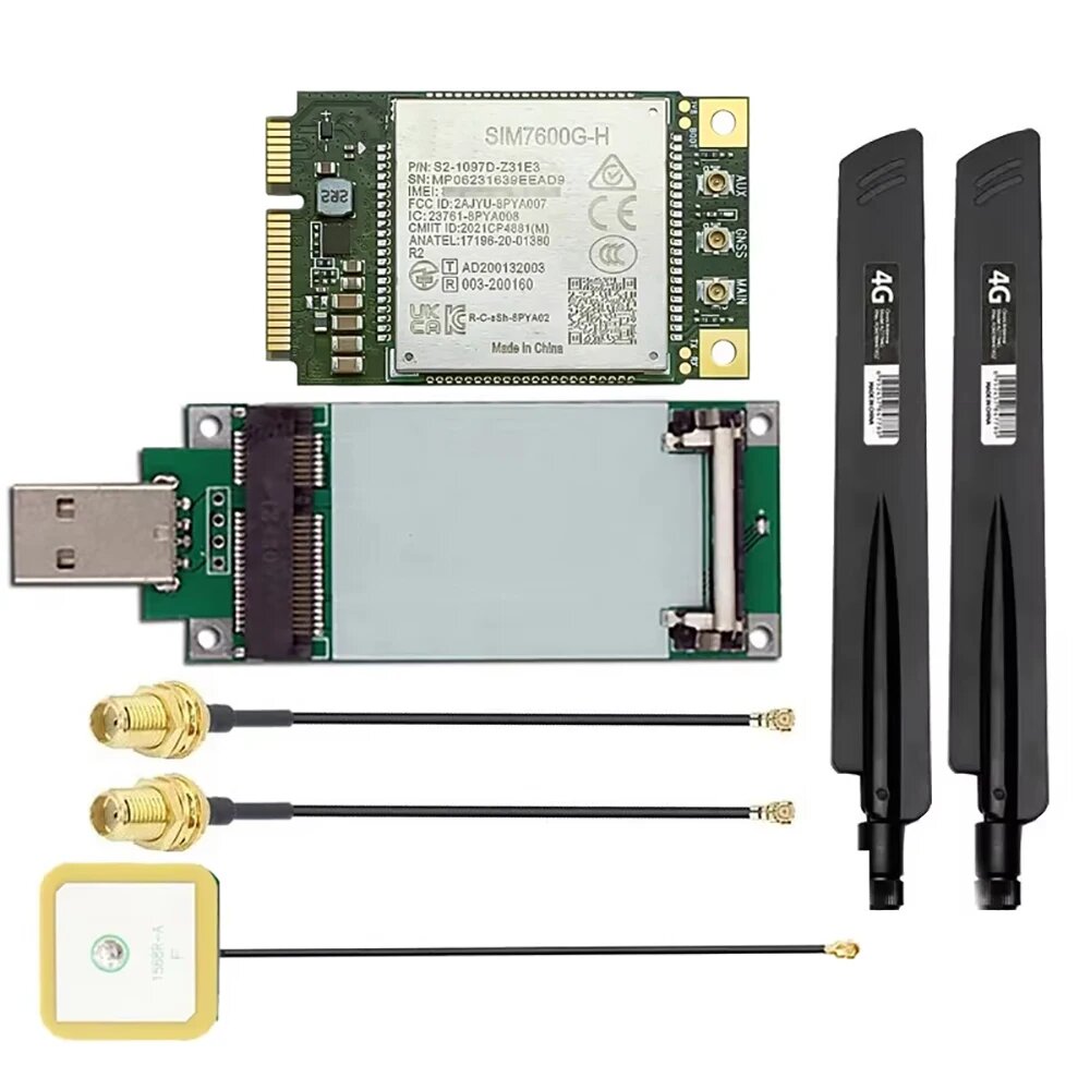 SIM7600G-H 4G LTE Модуль с GPS-антенной, Kit3