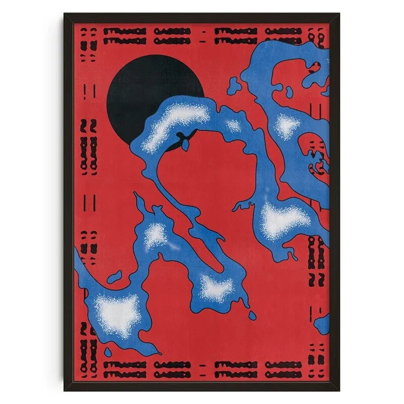 Классические абстрактные постеры на холсте Красный, F0066-18, 20X30cm Unframed