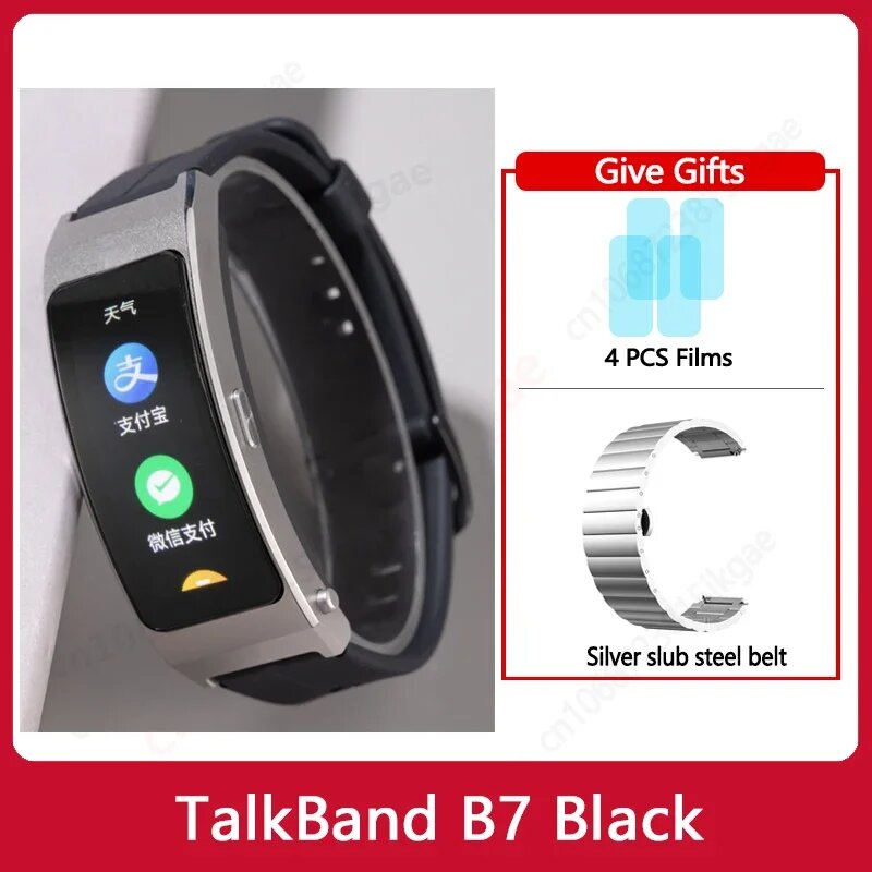 Huawei TalkBand B7, черный, металлическая застежка E