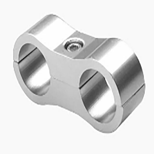 Двойной зажим для маслопровода AN12, Silver