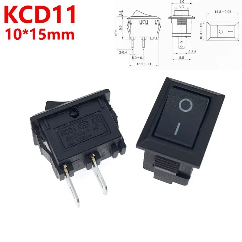 Переключатель тумблер KCD11 20PCS, KCD11 10X15mm