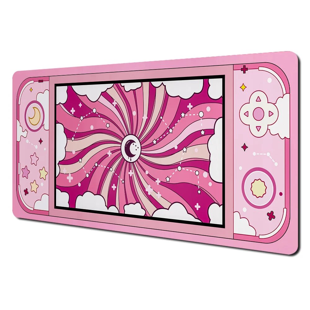 Розовый игровой коврик для мыши Kawaii E-sports, нескользящий, 600x300x2mm, mousepads-15-0319