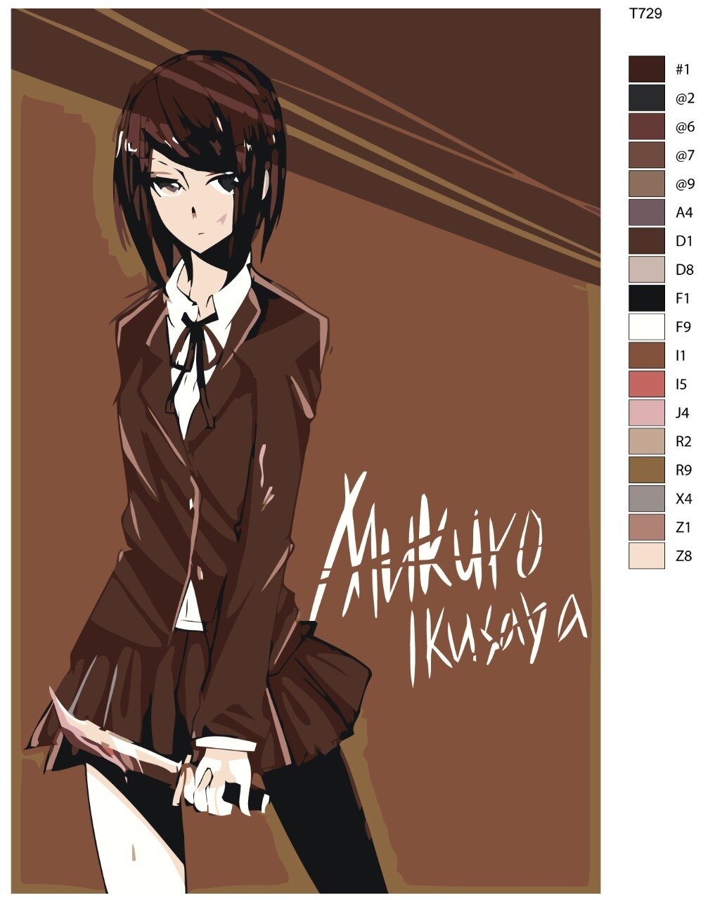 Картина по номерам Т729 "Мукуро Икусаба. Аниме Данганронпа - Danganronpa " 70x110