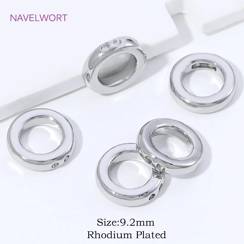 Концевики для бижутерии NAVELWORT латунные позолоченные 18К 10 Pieces, Rhodium Plated