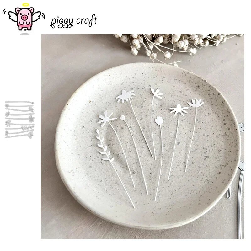Металлические вырубные формы Piggy Craft для скрапбукинга Цветы и листья