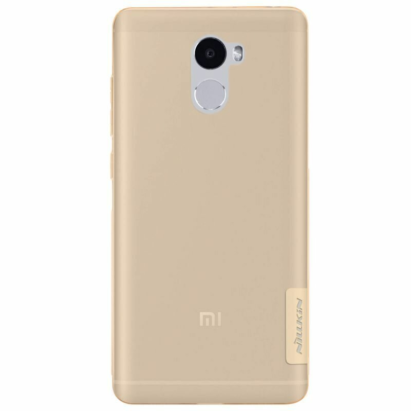 Чехол на Xiaomi Redmi 4, Nature силиконовый, золотистый-прозрачный
