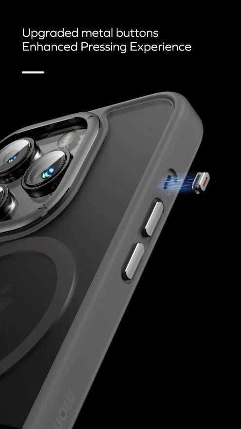 Чехол для Apple iPhone 15 Pro 6.1" Momax Dynamic metal magnetic protective case - Titanium gray — фото 1