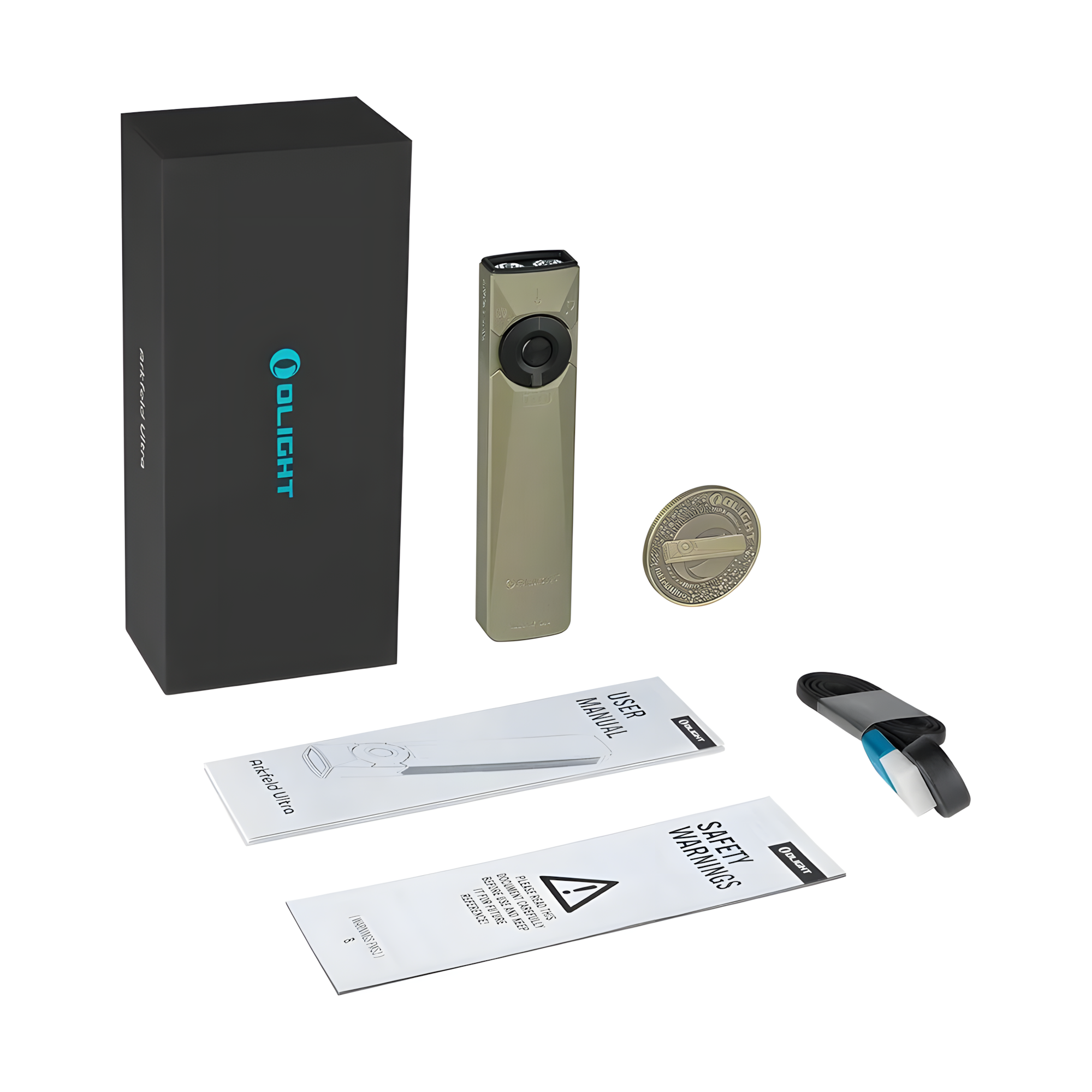 Olight Arkfeld Ultra RGB LED EDC Flashlight - Green Laser - Rechargeable