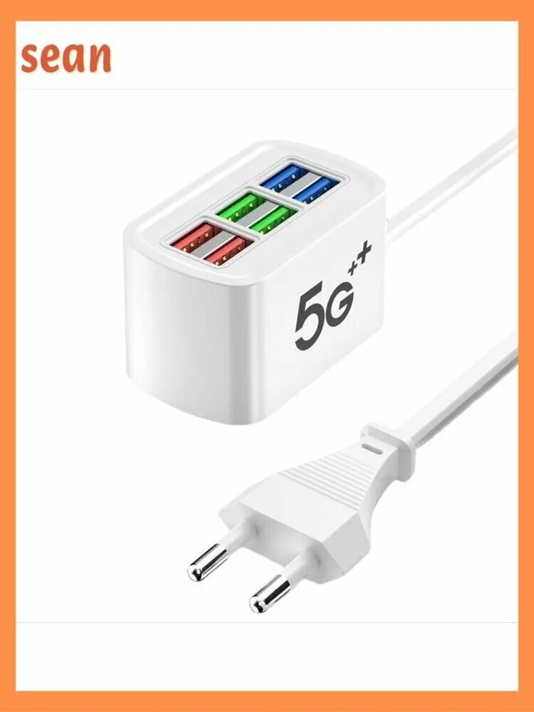 J6USB-Удлинитель Сетевого Фильтра Для Зарядки Телефона С Головкой, Разветвителем Сокетов , Европейской Вилкой.