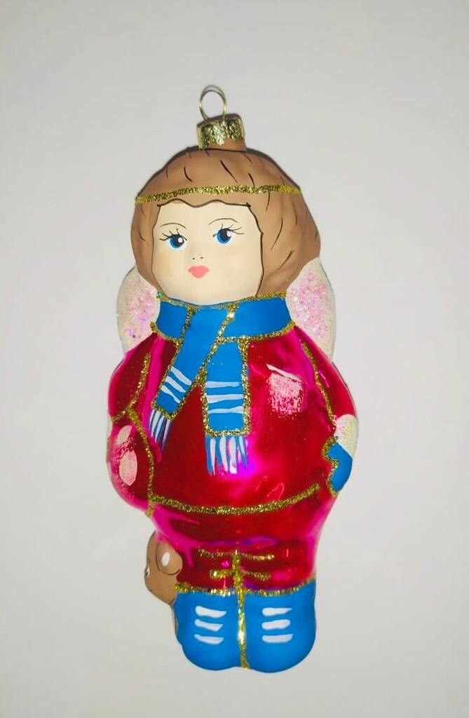 Игрушка на елку Ангел с собачкой 12см