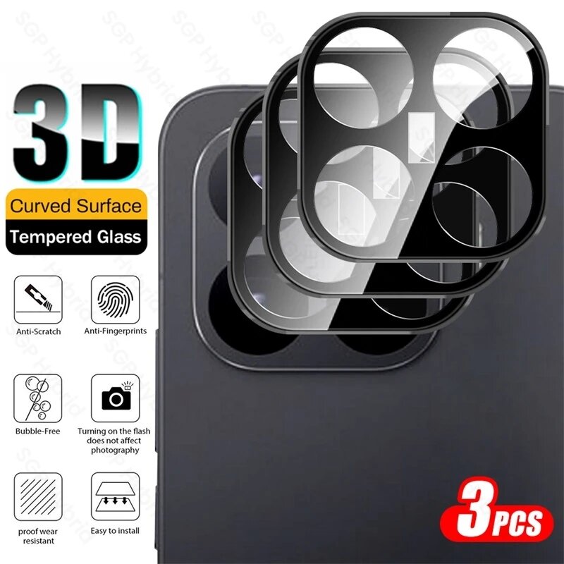 3 шт. черные 3D-защитные стеклянные чехлы с изогнутыми краями для объектива камеры Xiaomi 17T Pro 5G, защита объектива для Xiaomi 17T, Xiaomi 17T Pro