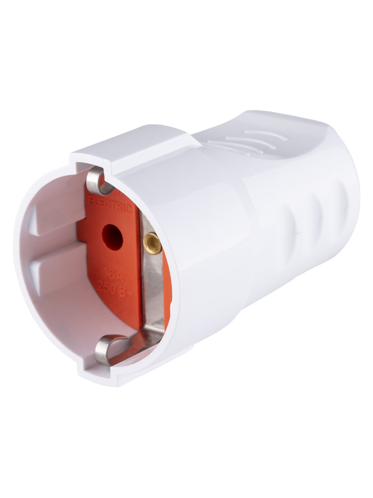 Кабельная розетка рифленая 2п+з 16а 250b белая tdm