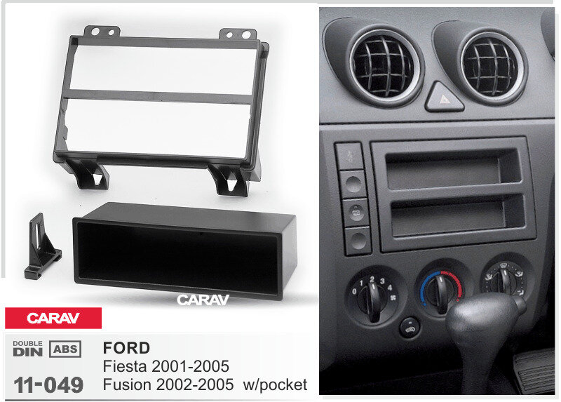 Переходная рамка 1-DIN для FORD Fiesta 2001-05; Fusion 2002-05 с карманом CARAV 11-049