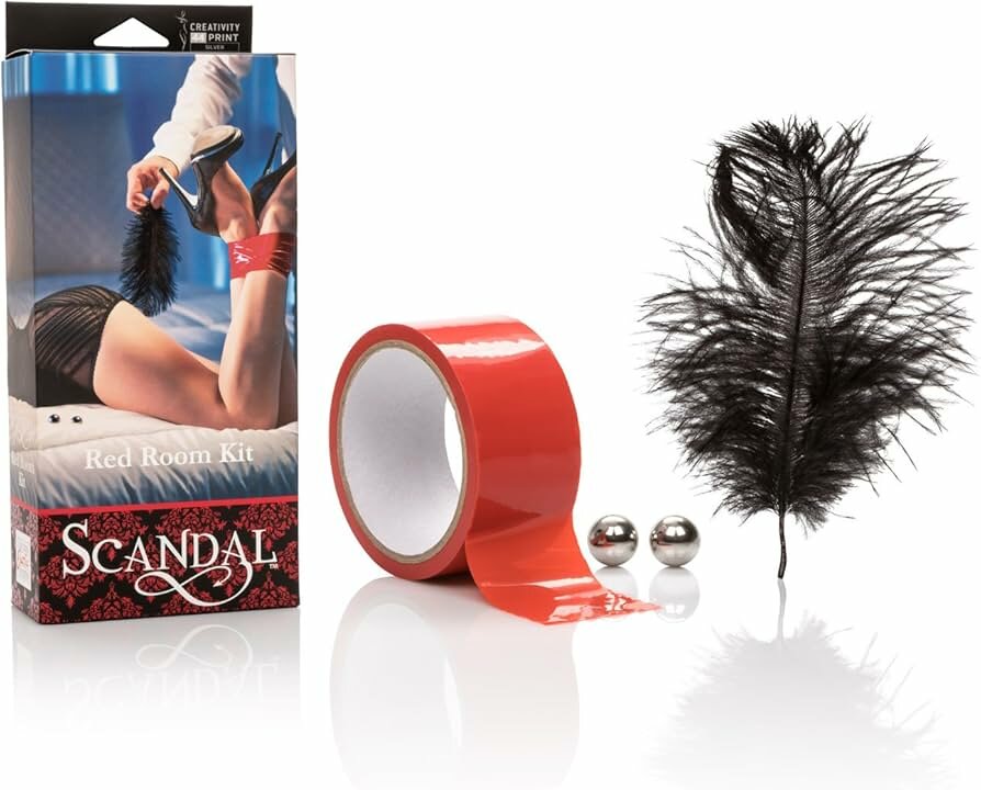 Набор игровой металлические шарики, скотч - лента, перо, Scandal Red Room Kit